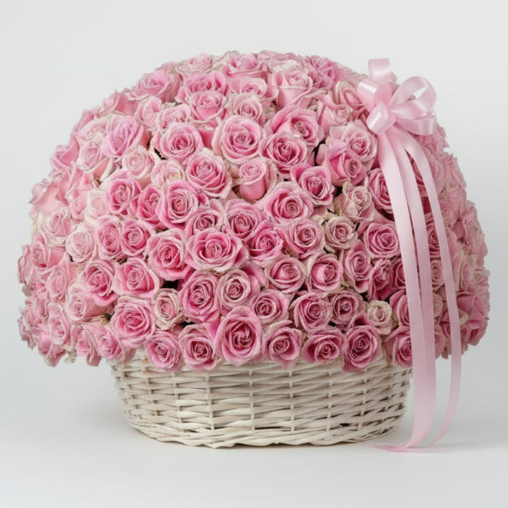Grand Basket of 200 Pink Roses - Ultimate Luxury Kuwait Delivery ...
