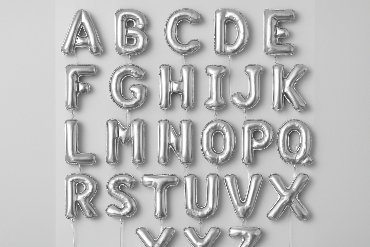 Silver 40 Inch Helium Letter Balloon- Perfect for Parties and Events ...